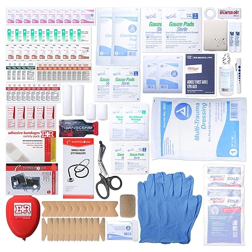 MFASCO - First Aid Kit - Complete Emergency Response Trauma Bag - for Natural Disasters - Red