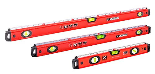 Kapro - 770 Exodus Professional Box Level - 72 Inches - With 45° Vial & Ruler - For Leveling, Measuring, Marking, and Cutting - Features 3 Vials, Precise Straightedge, and Wall-Grip