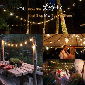 GUDDL Outdoor String Lights 25feet Patio Lights with 27 G40 Bulbs (2 Spare) Connectable Yard Hanging Lights for Party Tents Patio Gazebo Porch Deck Bistro Backyard Balcony Pergola Outside Decor