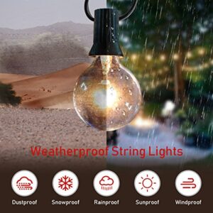 GUDDL Outdoor String Lights 25feet Patio Lights with 27 G40 Bulbs (2 Spare) Connectable Yard Hanging Lights for Party Tents Patio Gazebo Porch Deck Bistro Backyard Balcony Pergola Outside Decor