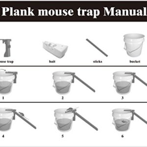 Jeremywell Walk The Plank Mouse Trap - Plank Mouse Trap Auto Reset - Humane Bucket Rat Trap - No Drilling Required - Kill or Live Catch Mice & Other Pests & Rodents (2 PCs)