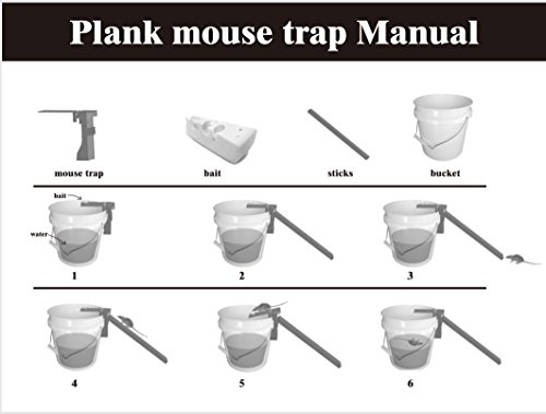 Jeremywell Walk The Plank Mouse Trap - Plank Mouse Trap Auto Reset - Humane Bucket Rat Trap - No Drilling Required - Kill or Live Catch Mice & Other Pests & Rodents (2 PCs)