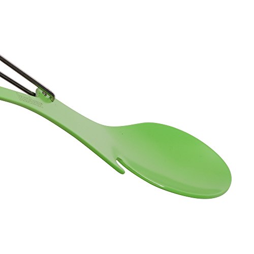 Kershaw Ration XL - Green (1145GRN); Large-Sized Eating Utensil; Fork, Spoon, Bottle Opener; Carabiner Gate for Secure Carry; 3CR13 Steel with Scratch-Resistant, Food-Safe Coating; 2.1 oz. 1145GRNX