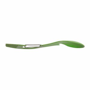 Kershaw Ration XL - Green (1145GRN); Large-Sized Eating Utensil; Fork, Spoon, Bottle Opener; Carabiner Gate for Secure Carry; 3CR13 Steel with Scratch-Resistant, Food-Safe Coating; 2.1 oz. 1145GRNX