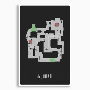 cs mirage map poster; unframed, premium photo paper - perfect decor for gamers (8"x10")