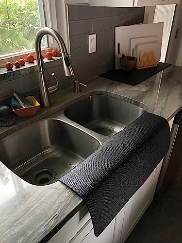 Black Kitchen sink edge guard/Kitchen granite protector/protects from chipping/copyright 2017/TM/Patent approved (17 in. width x 23 in. length)