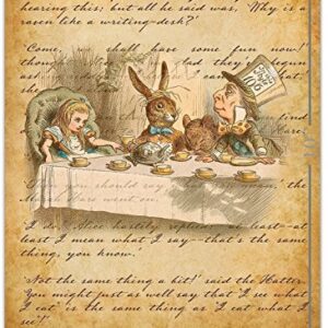 Alice in Wonderland Decoration - 8x10 Prints Unframed Wall Art Alice in Wonderland Poster - Perfect Alice in Wonderland Gifts - Perfect for an Unbirthday or Mad Hatter Tea Party