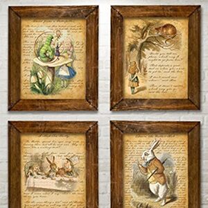 Alice in Wonderland Decoration - 8x10 Prints Unframed Wall Art Alice in Wonderland Poster - Perfect Alice in Wonderland Gifts - Perfect for an Unbirthday or Mad Hatter Tea Party