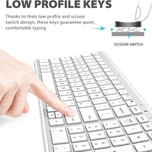 iClever GK03 Wireless Keyboard and Mouse Combo - 2.4G Portable Wireless Keyboard Mouse, Rechargeable Ergonomic Design Full Size Slim Thin Stable Connection Keyboard for Windows 7/8/10, Mac OS