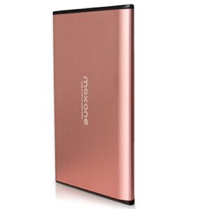 maxone 320gb ultra slim portable external hard drive hdd usb 3.0 for pc, mac, laptop, ps4, xbox one - rose pink