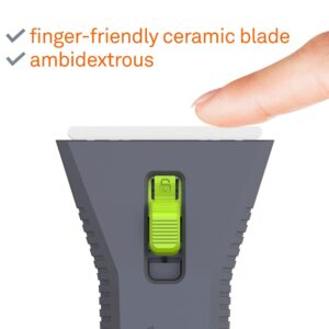 Slice 10593 Regular - Auto-retractable, Utility Scraper, Ceramic Blade Automatically Retracts, Rust Free, Finger Friendly, Soft-Touch Comfort Grips Reduce Strain, 1 Pack