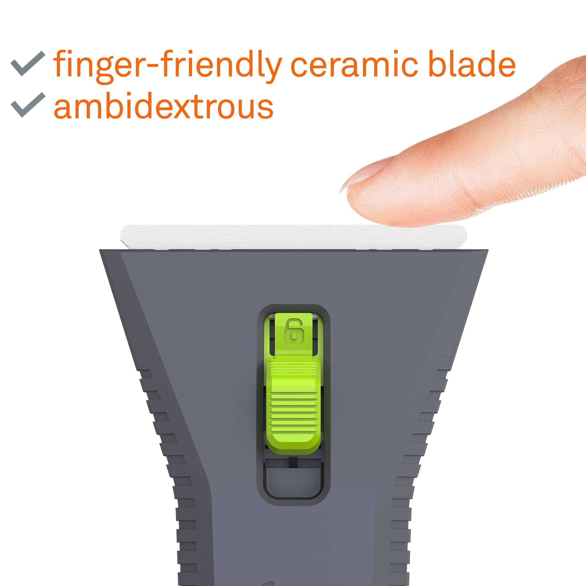 Slice 10593 Regular - Auto-retractable, Utility Scraper, Ceramic Blade Automatically Retracts, Rust Free, Finger Friendly, Soft-Touch Comfort Grips Reduce Strain, 1 Pack