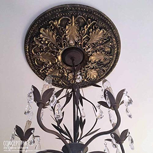 Ekena Millwork CM20VIUWF Vienna Ceiling Medallion, 20"OD x 3 1/2"ID x 1 1/2"P, Hand-Painted Ultra Pure White