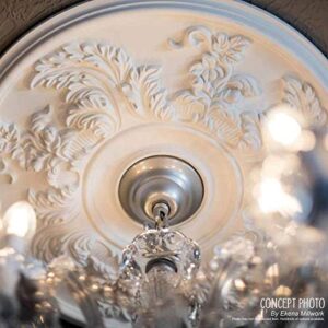 Ekena Millwork CM20VIUWF Vienna Ceiling Medallion, 20"OD x 3 1/2"ID x 1 1/2"P, Hand-Painted Ultra Pure White