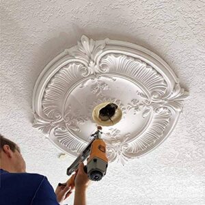 Ekena Millwork CM20VIUWF Vienna Ceiling Medallion, 20"OD x 3 1/2"ID x 1 1/2"P, Hand-Painted Ultra Pure White