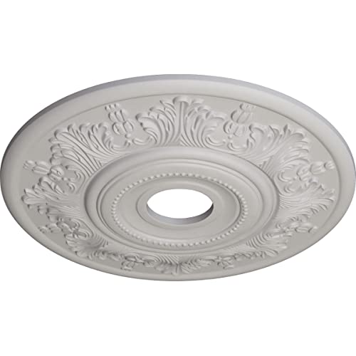 Ekena Millwork CM20VIUWF Vienna Ceiling Medallion, 20"OD x 3 1/2"ID x 1 1/2"P, Hand-Painted Ultra Pure White