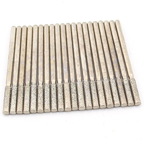 ILOVETOOL 2.5mm Diamond Drill Bits Tools for Jewelry Making Gem Stone Pack of 20Pcs