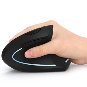 ergonomic mouse, vertical wireless mouse - lekvey rechargeable 2.4ghz optical vertical mice : 3 adjustable dpi 800/1200/1600 levels 6 buttons, for laptop, pc, computer, desktop, notebook etc, black