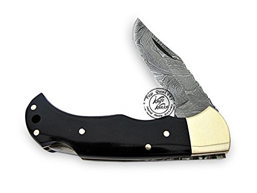 Buffalo Horn 6.5'' 100% Handmade Damascus Steel Folding Pocket Knife 100% Prime Quality