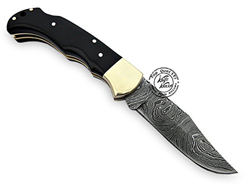 Buffalo Horn 6.5'' 100% Handmade Damascus Steel Folding Pocket Knife 100% Prime Quality