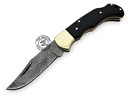 Buffalo Horn 6.5'' 100% Handmade Damascus Steel Folding Pocket Knife 100% Prime Quality