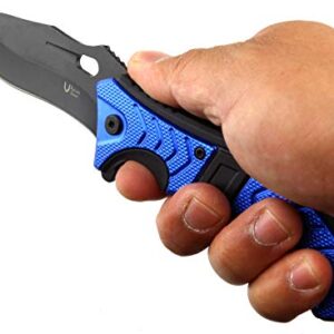 Vulcan Gear Assisted Open Metal Folding Knife (Blue) …