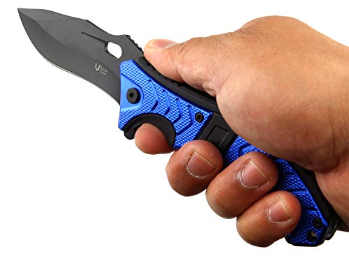 Vulcan Gear Assisted Open Metal Folding Knife (Blue) …