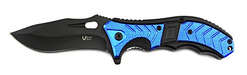 Vulcan Gear Assisted Open Metal Folding Knife (Blue) …