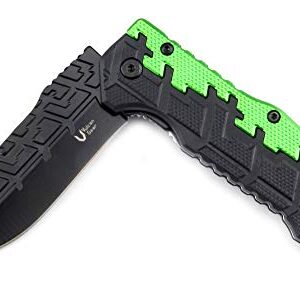 Vulcan Gear Digital Camo Assisted Open Metal Folding Knife (Green)