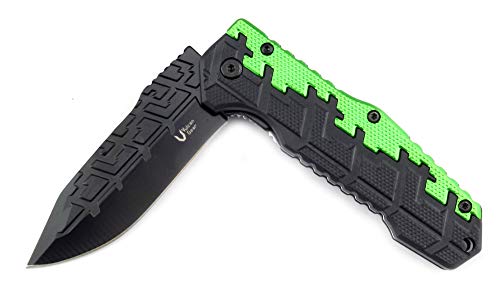 Vulcan Gear Digital Camo Assisted Open Metal Folding Knife (Green)