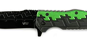 Vulcan Gear Digital Camo Assisted Open Metal Folding Knife (Green)