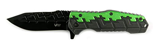 Vulcan Gear Digital Camo Assisted Open Metal Folding Knife (Green)