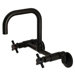 kingston brass ks413mb concord kitchen faucet, 6-11/16" in spout reach, matte black