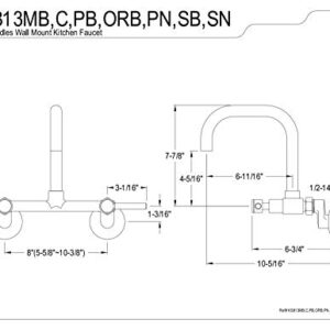 Kingston Brass KS813MB Concord Kitchen Faucet, 6-11/16" in Spout Reach, Matte Black