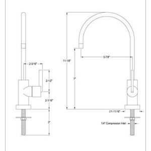 Kingston Brass KS8190CTL Continental Water Filtration Faucet, 5-7/8" in Spout Reach, Matte Black