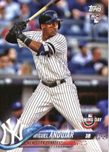 2018 topps opening day #137 miguel andujar new york yankees rookie baseball card