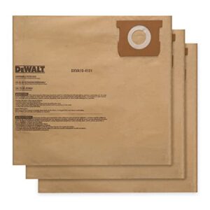 dewalt dxva19-4101 dust bag, fit for 6-10 gallon wet/dry vacuum cleaners, compatible with dewalt dxv06p dxv09p dxv09pa dxv10p dxv10pl dxv10s dxv10sa dxv10sb wet/dry shop vacuums, 3 pack