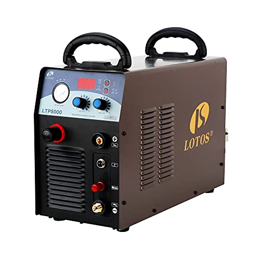 Lotos LTP8000 80 A Plasma Cutter with Pilot ARC Metal Cutter, 1 inch Clean Cut, Brown