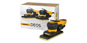 mirka deos direct electric orbital sander tool 383xcv / 2.75 inch x 8 inch / 3mm orbit/dust-free sanding / mid3830201us,yellow/black