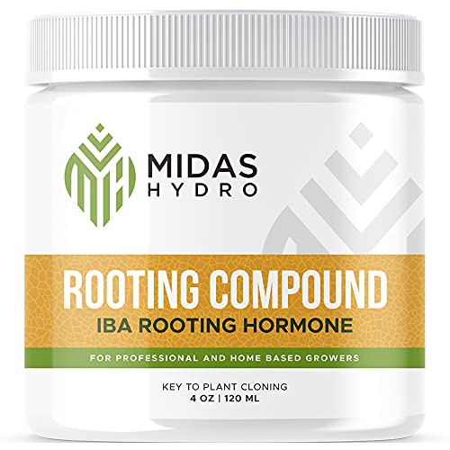 Rooting Gel for Cuttings – IBA Rooting Hormone - Cloning Gel for Strong Clones - Key to Plant Cloning - Midas Products Rooting Gel Hormone for Cuttings 4oz - for Professional and Home Based Growers (1 Pack)