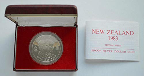 1983 NZ Silver Dollar Proof Coin - Royal Visit $1 Uncirculated Reserve Bank Of New Zealand