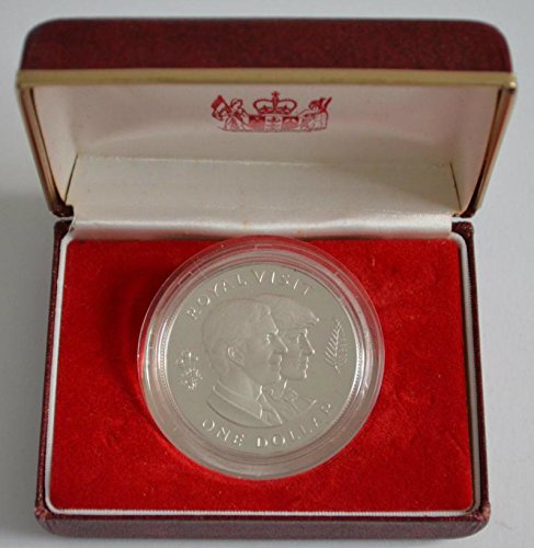 1983 NZ Silver Dollar Proof Coin - Royal Visit $1 Uncirculated Reserve Bank Of New Zealand