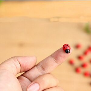 Alasida 60PCS Garden Ladybugs Miniature Plant Pots Bonsai Craft Ornament Decor with Self-adhesive Micro Landscape DIY Decoration