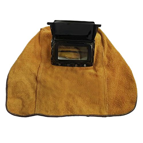 Comfortable Leather Welding Helmet, Welder Grinding Protective Gear Work Cap Hat Welding Flame Heat Resistant Anti-dust Head Face Neck Shield Safety Hood Helmet