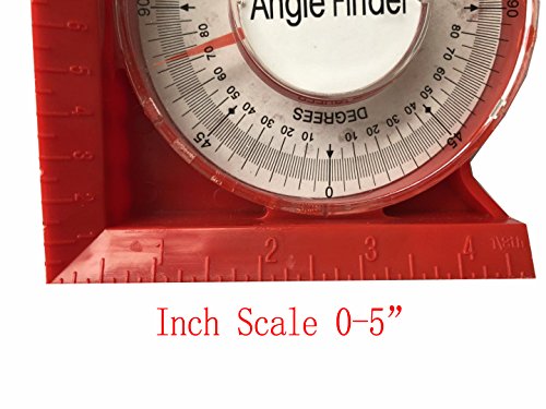 Magnetic Angle Locator Level & Tool Dial Gauge Angle Finder Magnetic Protractor 0-5"/120mm