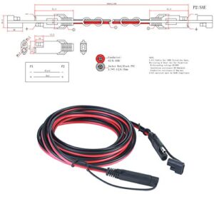 AEISVIK Battery Charging Cables SAE TO SAE 12V-24V Quick Disconnect Extension Cable 2 Pin With Dust Cap DC Connection Cord Plug 12 Feet 16AWG Gauge for Camp Trailer Solar Panels Battrey