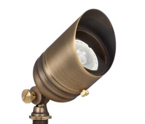 volt fat boy 12v brass outdoor spotlight (bronze) with ground stake