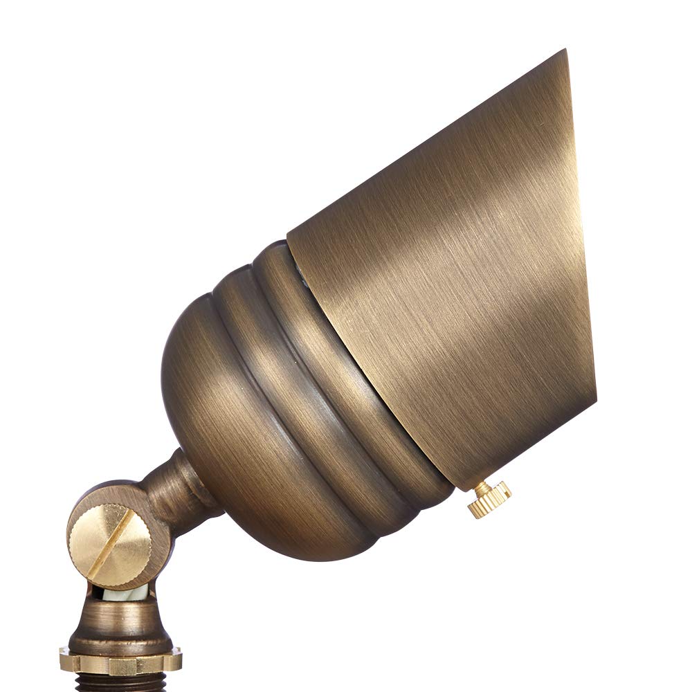 VOLT Fat Boy 12V Brass Outdoor Spotlight (Bronze) with Ground Stake