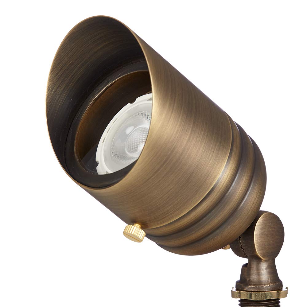 VOLT Fat Boy 12V Brass Outdoor Spotlight (Bronze) with Ground Stake