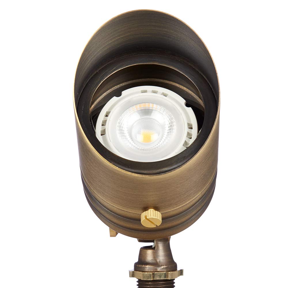 VOLT Fat Boy 12V Brass Outdoor Spotlight (Bronze) with Ground Stake